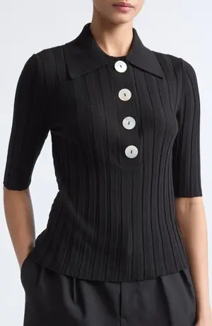 NACKIYE Sugarman Virgin Wool Rib Polo