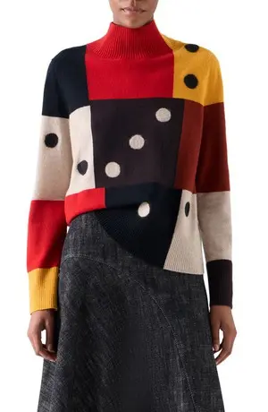 Akris Dice Intarsia Wool & Cashmere Sweater