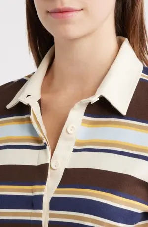 ROWING BLAZERS Beaumont Striped Long Sleeve Rugby Shirt