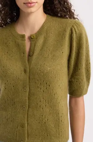 FRAME The Wool & Cashmere Airy Cardigan - Deep Olive