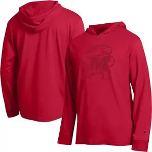 Champion Maryland Terrapins Tonal All-star Long Sleeve Hooded T-shirt - Red