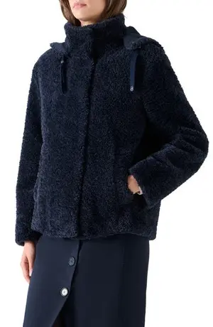 Akris Faux Fur Hooded Short Coat