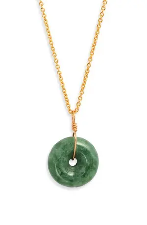 KIARA BY KI-ELE Maia 18k Vermeil Jade Pendant Necklace - Gold