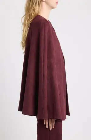 Anne Klein Scuba Faux Suede Cape