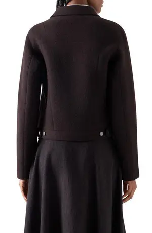 Akris Boiled Virgin Wool Trucker Jacket