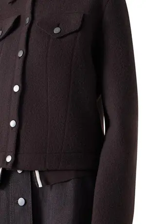 Akris Boiled Virgin Wool Trucker Jacket