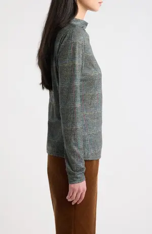 TAHARI ASL Mock Neck Long Sleeve Top