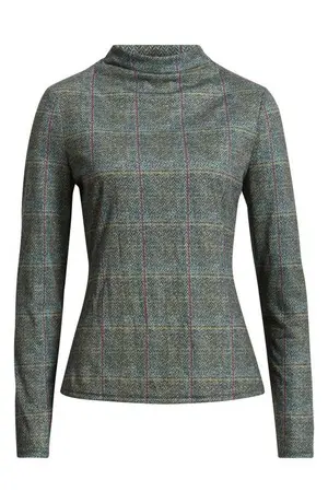 TAHARI ASL Mock Neck Long Sleeve Top