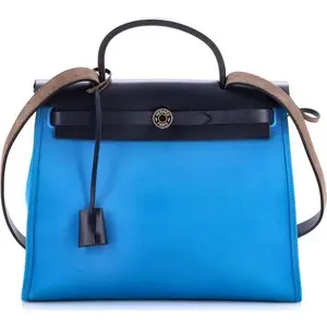 Hermès Herbag Zip Leather And Toile 31 - Blue