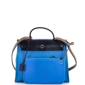 Hermès Herbag Zip Leather And Toile 31