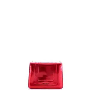 BVLGARI Serpenti Forever Square Shoulder Bag Metallic Leather Small