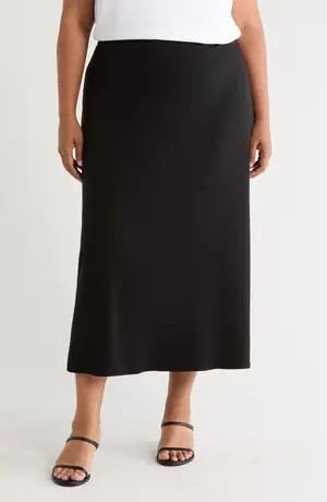 Eileen Fisher Rib Jersey Flare Midi Skirt