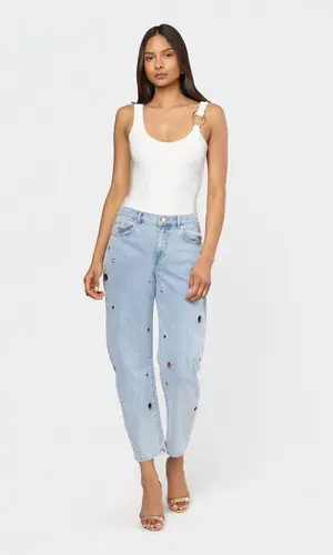 Generation Love Quincey Grommet Barrel Jeans