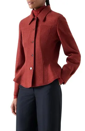 Akris Flared Boiled Wool Jacket