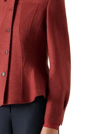 Akris Flared Boiled Wool Jacket