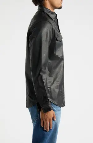 SCHOTT Leather Western Shirt Jacket