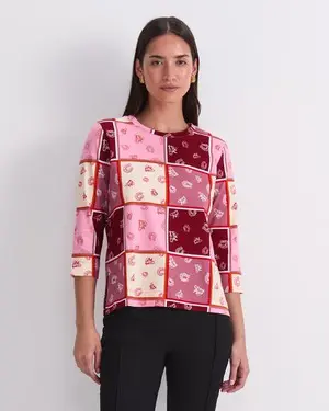 SPORTSCRAFT Horse Print Mercerized Top