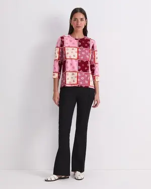 SPORTSCRAFT Horse Print Mercerized Top