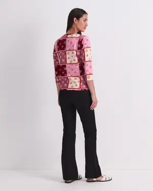 SPORTSCRAFT Horse Print Mercerized Top