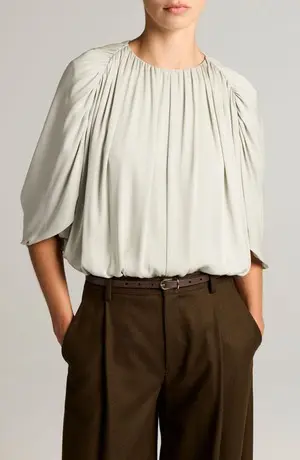 Vince Silk Blend Cape Bubble Top