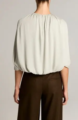 Vince Silk Blend Cape Bubble Top