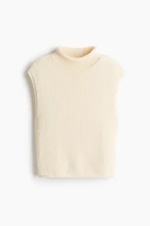 H&M Rolled-edge Mock Turtleneck Sweater Vest