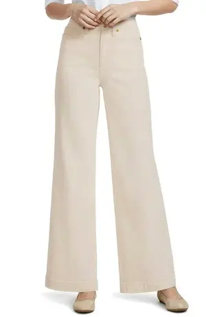 LANDS' END High Rise Wide Leg Denim Jeans