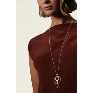 John Hardy Dot Hammered Long Drop Pendant Necklace - Silver/gold