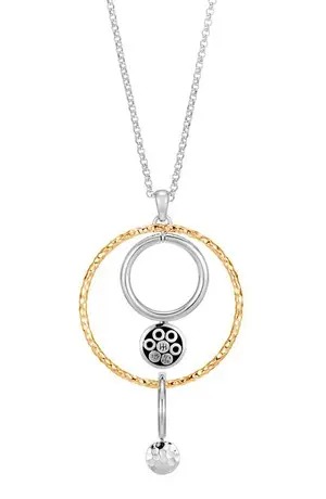John Hardy Dot Hammered Long Drop Pendant Necklace