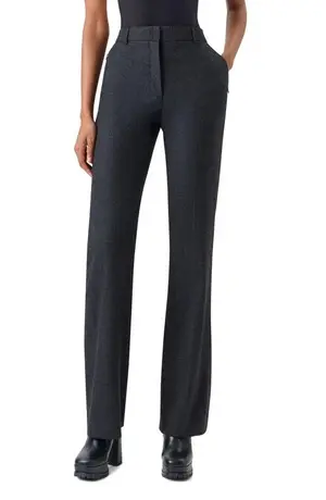 Akris Marilyn High-waist Wool & Silk Flannel Trousers