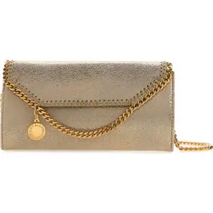 Stella McCartney Falabella Faux Leather Continental Wallet On A Chain - Pyrite