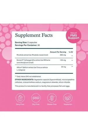 YOUTHEORY Pms Comfort+ Vegetarian Capsule Supplement 60 Vegetarian Capsules