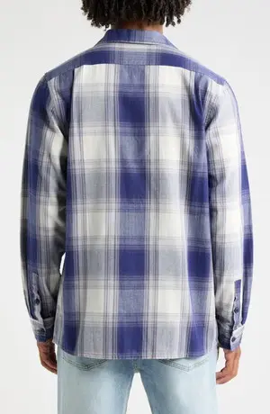 SCHOTT Colts Plaid Camp Shirt - Navy