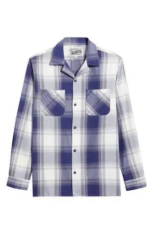 SCHOTT Colts Plaid Camp Shirt - Navy
