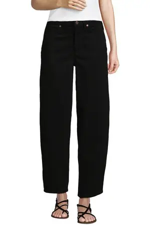 LANDS' END Denim High Rise Barrel Leg Ankle Jeans