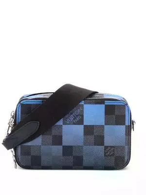 LOUIS VUITTON Alpha Wearable Wallet Limited Edition Damier Graphite Giant Crossbody Bag - Blue