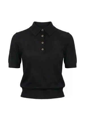 TOCCIN Rue Short-sleeve Polo Top - Black
