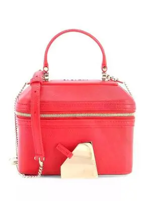 BVLGARI Serpenti Forever Top Handle Convertible Vanity Leather Small Satchel