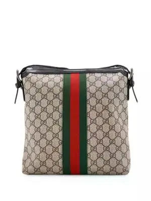 Gucci Web Messenger Bag Gg Coated Canvas Medium Cross Body Bag