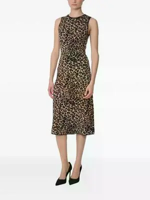 TOCCIN Alessia Leopard-print A-line Midi Dress