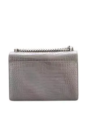 Saint Laurent Sunset Crocodile Embossed Leather Medium Crossbody Bag