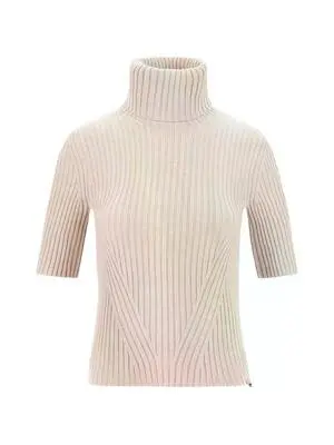 Herno Ribbed-knit Short-sleeve Sweater - Neutrals