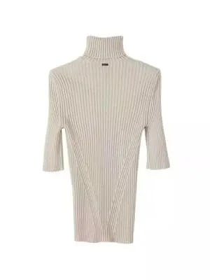 Herno Ribbed-knit Short-sleeve Sweater - Neutrals