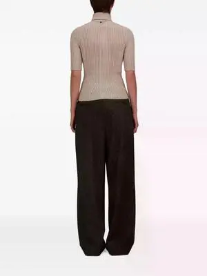 Herno Ribbed-knit Short-sleeve Sweater - Neutrals