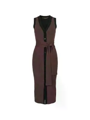 TOCCIN Victoria Tie-front Ribbed-knit Midi Dress