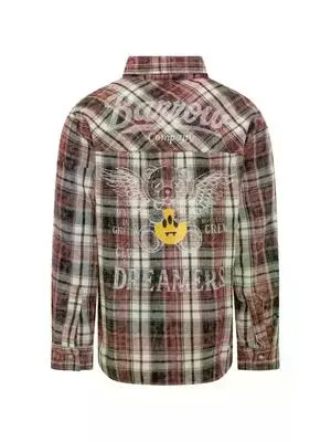 BARROW Check-pattern Graphic-print Shirt