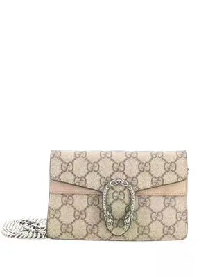 Gucci Dionysus Bag Gg Coated Canvas Super Mini Crossbody Bag - Brown