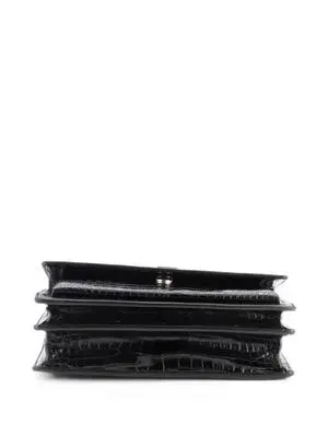 Saint Laurent Sunset Crocodile Embossed Leather Medium Crossbody Bag