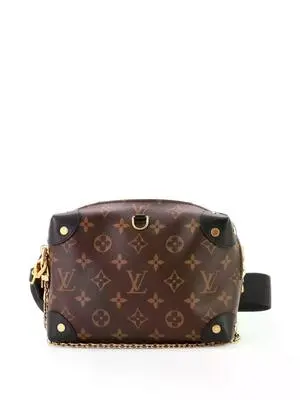 LOUIS VUITTON Monogram Canvas Petite Malle Souple Handbag Shoulder Bag - Black