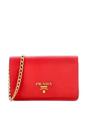 Prada Chain Wallet Saffiano Leather Crossbody Bag